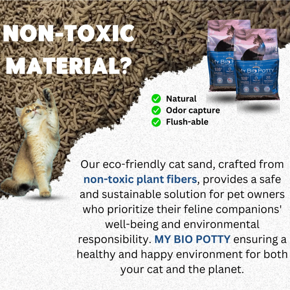 My Bio Potty Cat Litter Bio Pellets 2.5kg 7L Pasir Kucing Pelet Odour ...