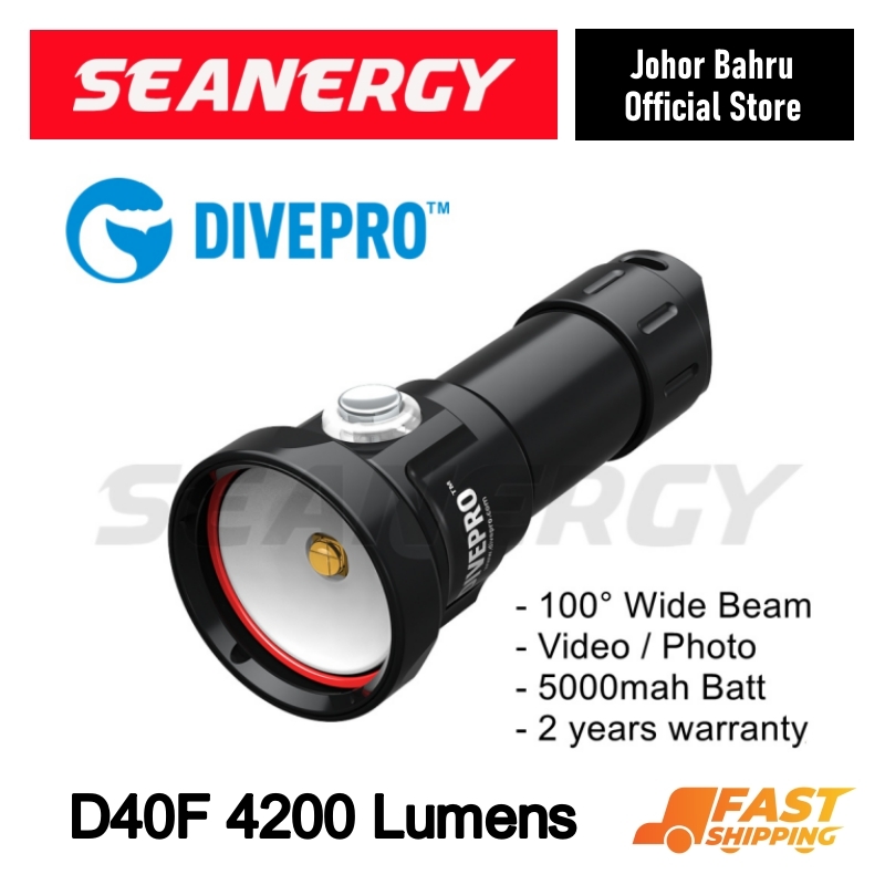 DIVEPRO D40F 4200 Lumen Video Light Photo Light Scuba Diving Torch Light Scuba Torch ...