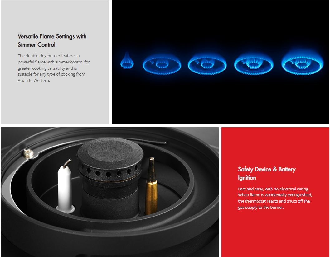 Rinnai Gas Hob RB-72G 2-Hyper Burner Built-in ( Glass ) 5.5kW RB72G ...