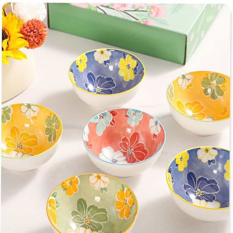 Gift Set bud pattern Rice Bowl Porcelain Bowl Ceramic Bowl Soup Bowl ...