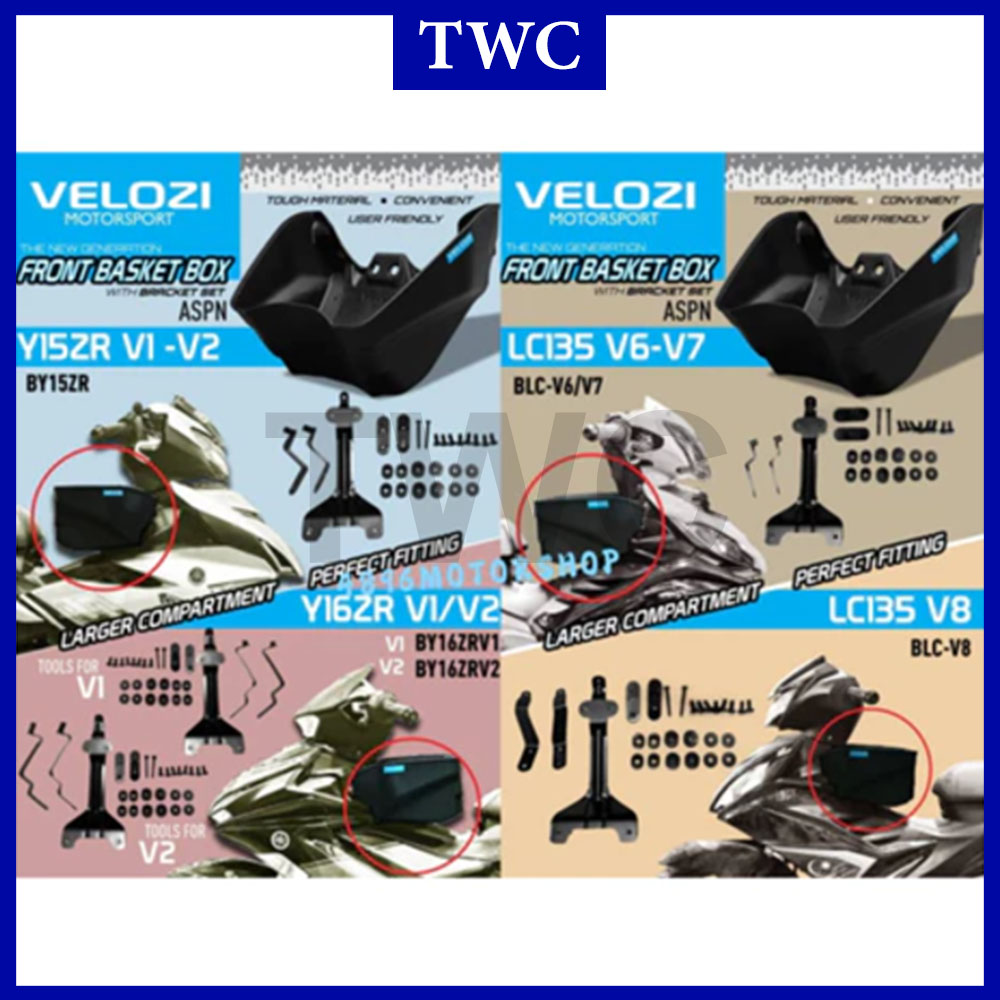 TWC VELOZI PVC BASKET YAMAHA Y15ZR ABS LC135 V6 V7 LCV8 Y16ZR BAKUL ...