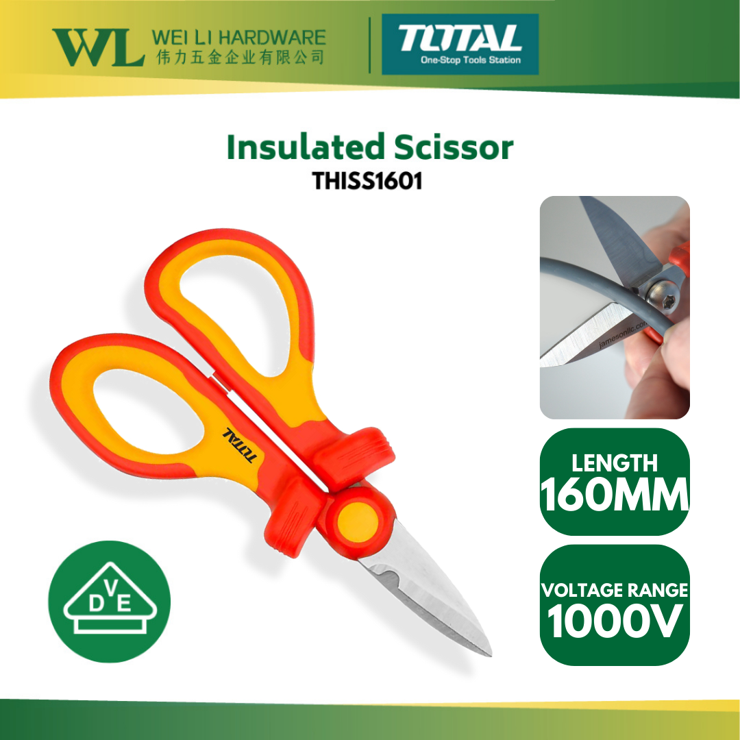 TOTAL 160mm Insulated Scissors Heavy Duty THISS1601 / Insulated ...