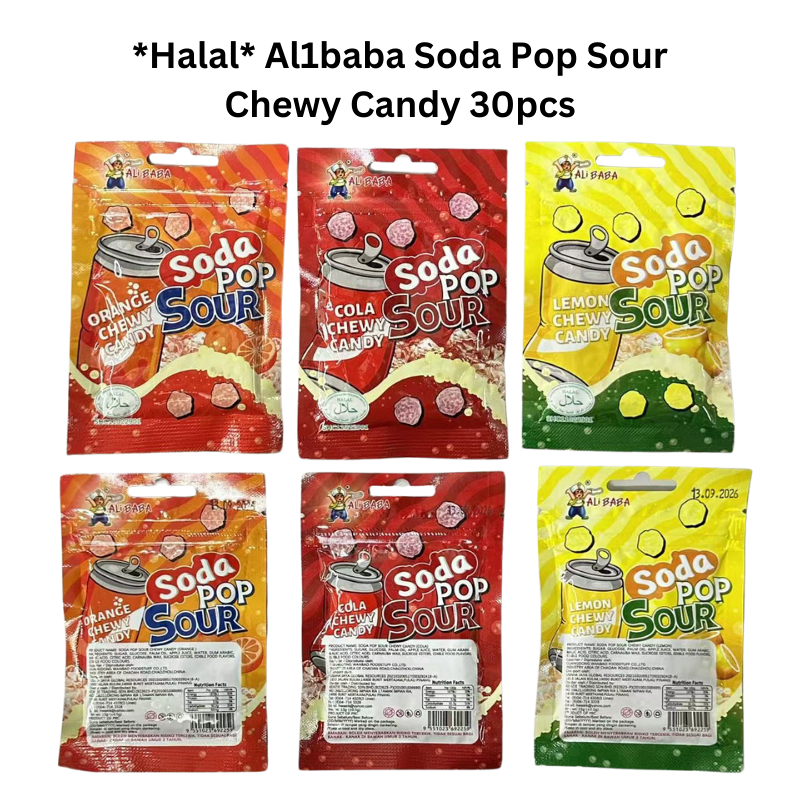 *Halal* Al1baba Soda Pop Sour Chewy Candy 30pcs | Shopee Malaysia