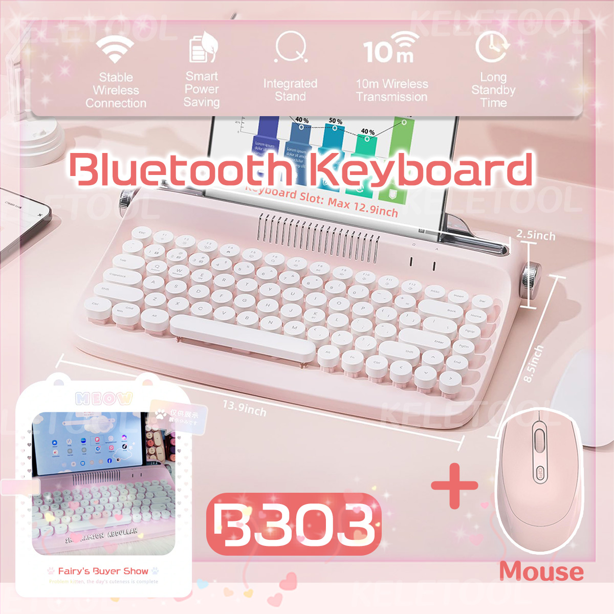 Korea Actto B303 Keyboard Wireless Retro Bluetooth Keyboard Tablet Mini ...