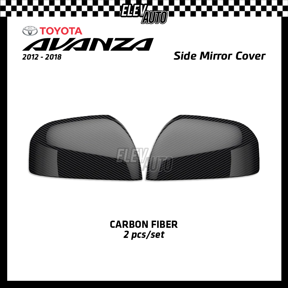 Toyota Avanza 2012 - 2018 Side Mirror Cover Trim Carbon Chrome Garnish ...