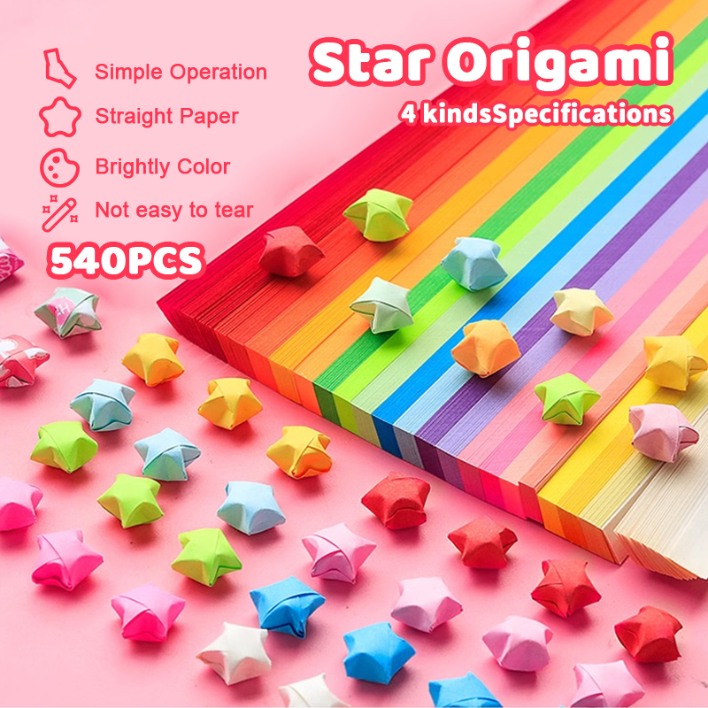 540PCS Star Paper Strips Lucky Star Paper Handcraft Origami Present ...