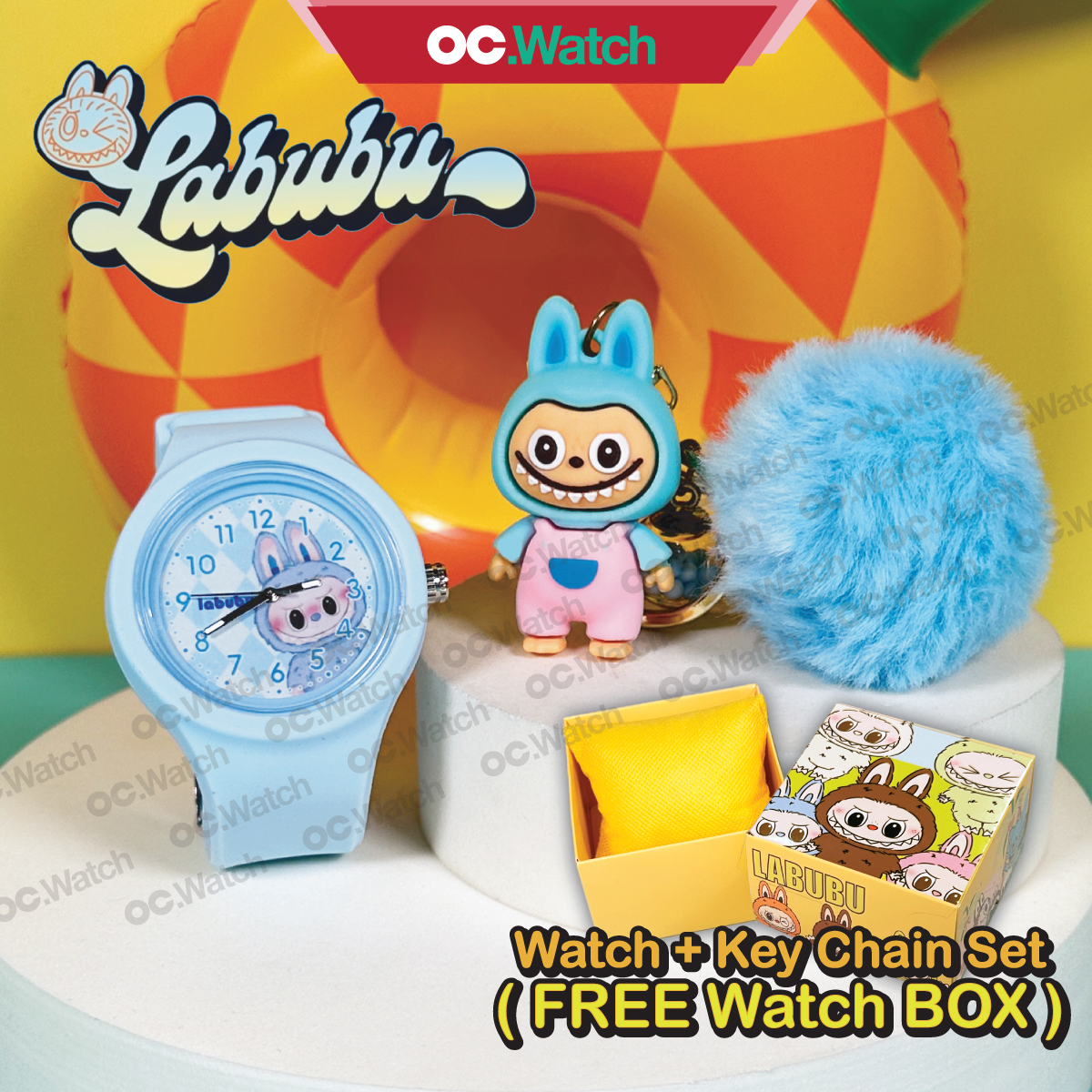 OCwatch Labubu Jam Tangan The Monsters Labubu Watch Set Keychain Men ...