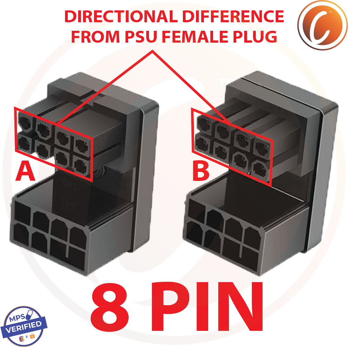 Computer ATX PCI-E GPU 6 Pin 8 Pin 180 Degree Angle Power Adapter - 1 ...