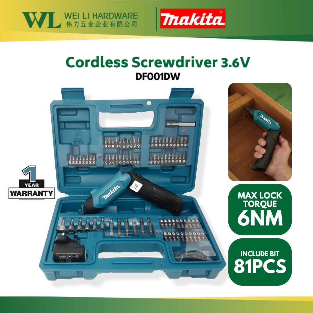MAKITA Original DF001DW 3.6V Cordless Screwdriver with Charger (1Year ...