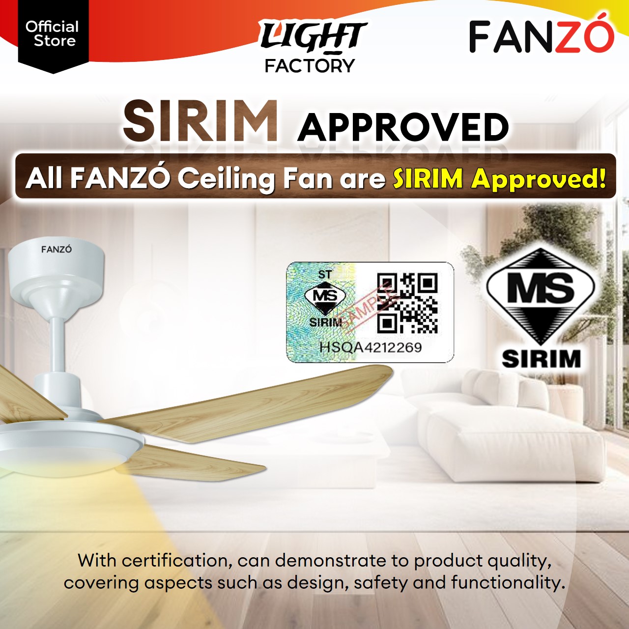 【SIRIM】FANZÓ Turbo LED 42" 56" DC Motor Ceiling Fan With Light 24 ...