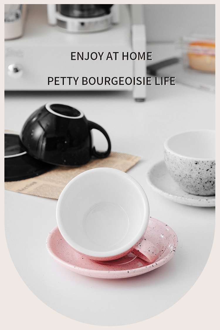 BINCOO 300ml Professional Latte Art Coffee Cup and Saucer Set - Ceramic ...