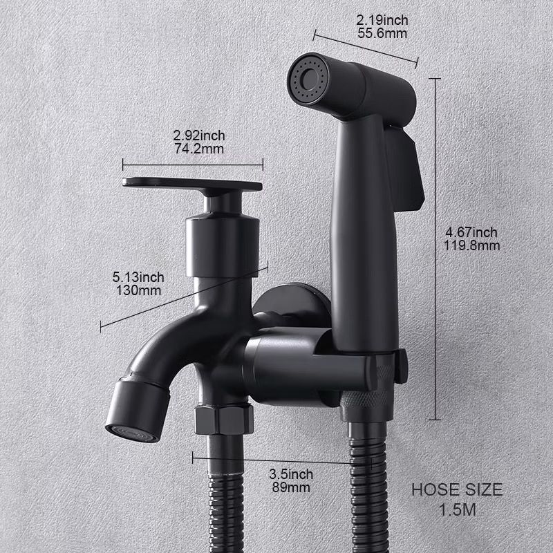 Stainless Steel Bidet Spray Set Hand Bidet Two Way Tap Faucet Bathroom ...