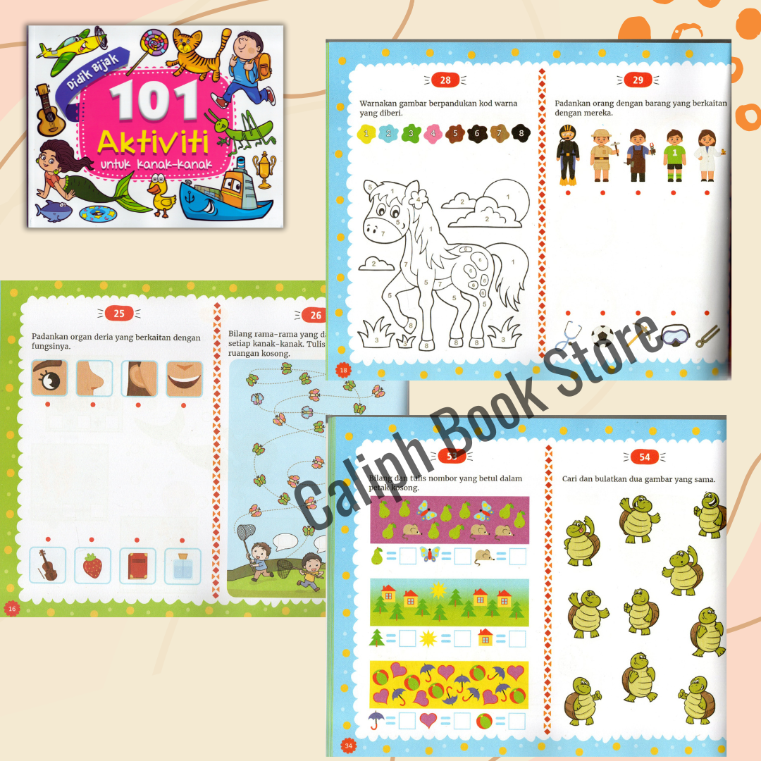 365 Activities Book For Kids Maze Match Coloring Joint Dot Counting ...