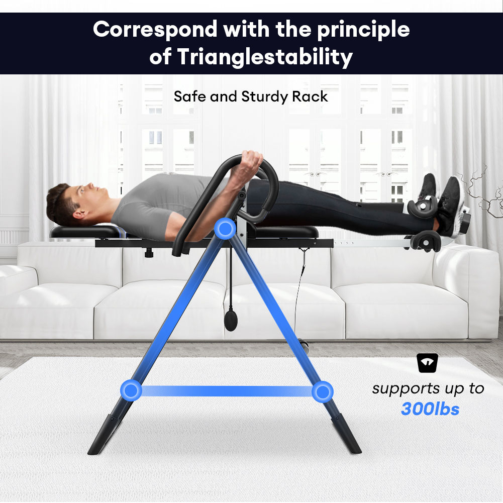OneTwoFit Foldable Adjustable Handstand Machine Inversion Table ...
