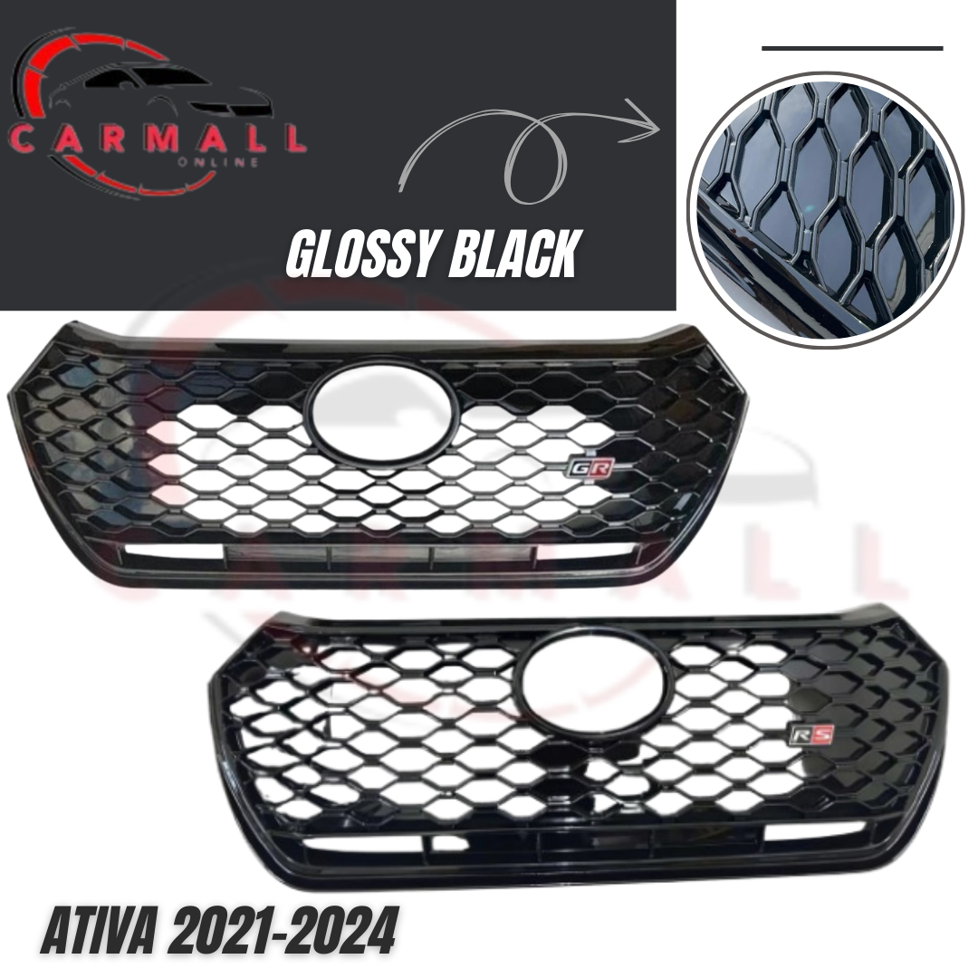Perodua Ativa 2021-2025 Front Grill Glossy Black (Mini Cooper Style) RS ...