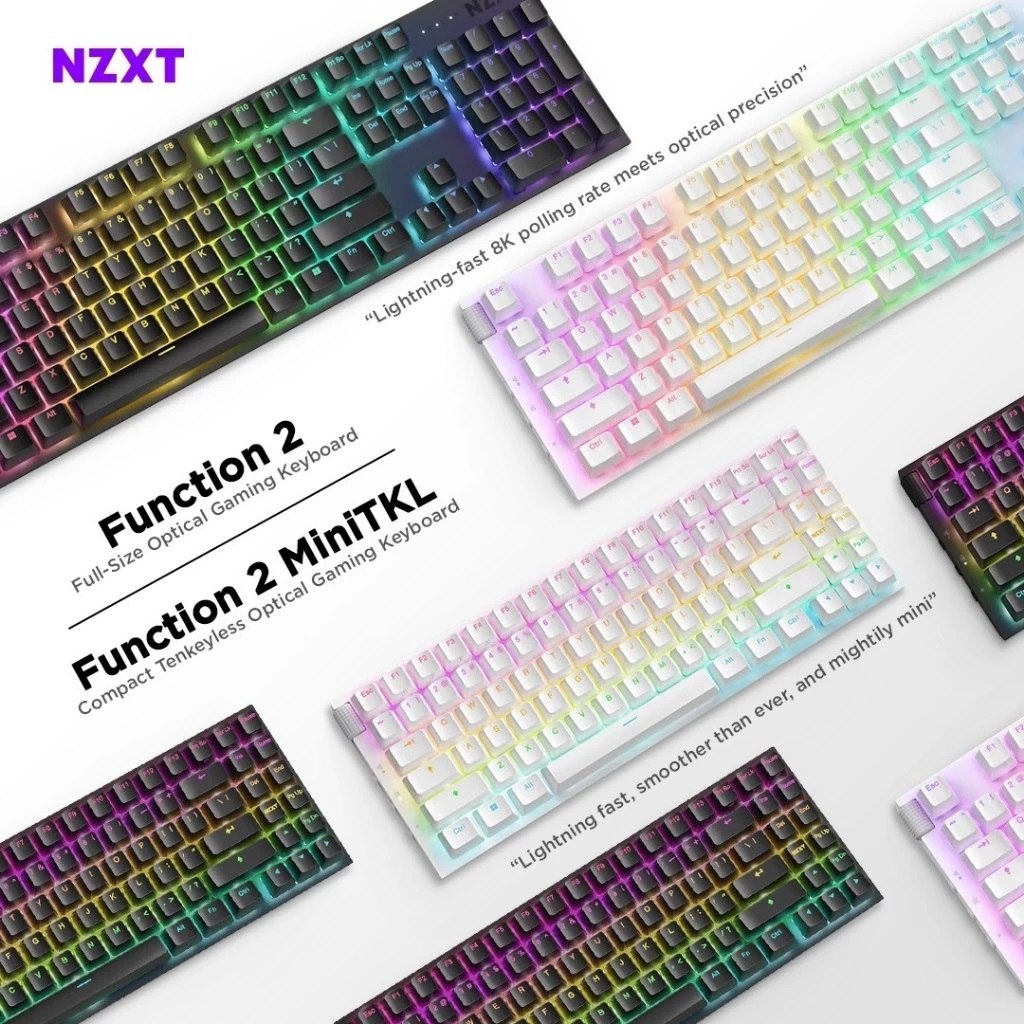NZXT Function 2 Mini TKL/Full Size Modular Mechanical Keyboard - Black ...