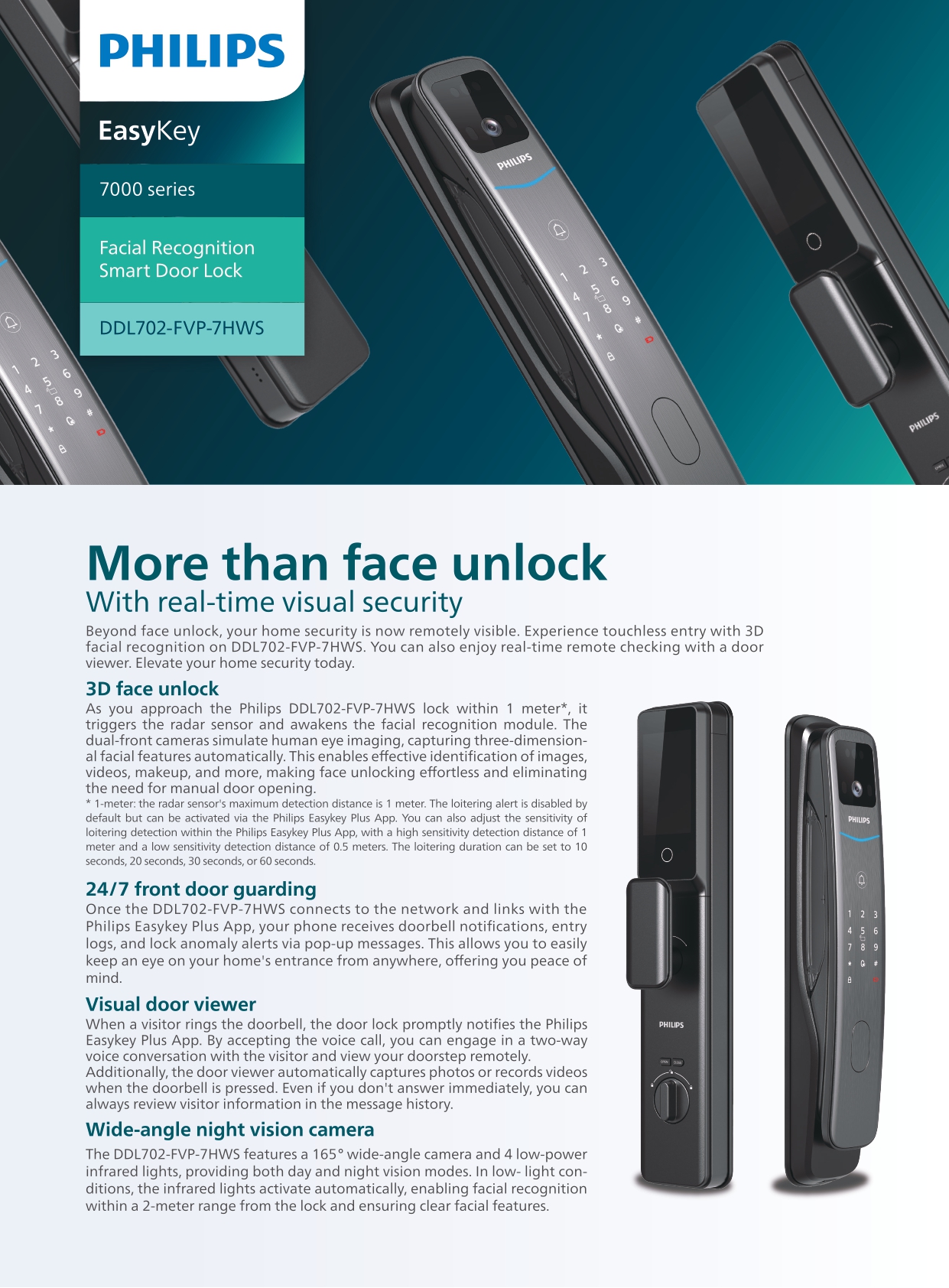 Philips Digital Lock Easy Key 702 FVP 7HWS (Metal Security Door, NO Palm Vein Unlock ) | Shopee ...