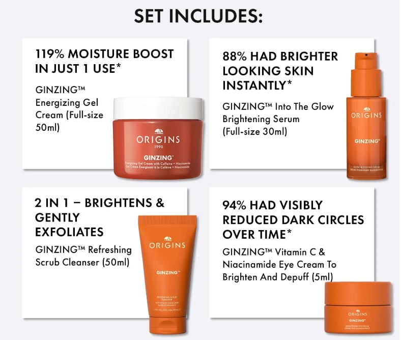 NEW PACKING!! Origins GINZING™ Energizing Gel Face Cream 30ml / 50ml - Into The Glow Brightening ...