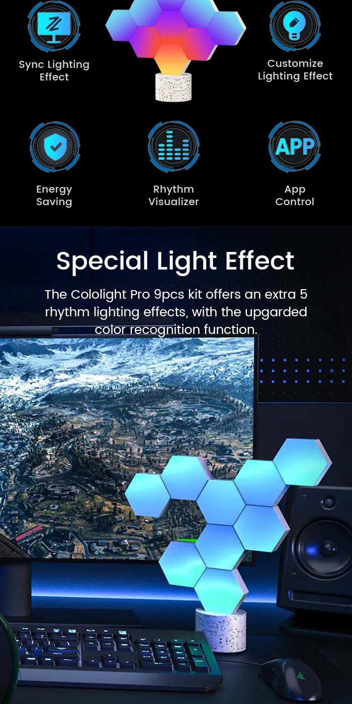 COLOLIGHT HEXAGON RHYTHM RGB Light Pro Gaming Light Creative Smart ...