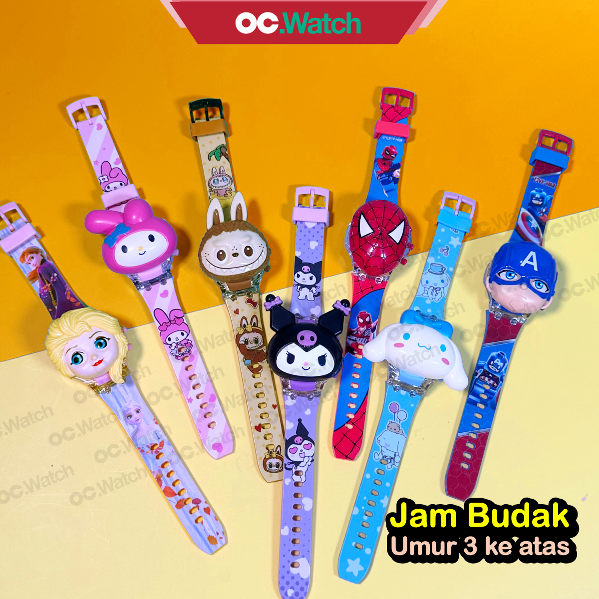 OCwatch Jam Tangan Budak Perempuan Kids Watch Lelaki Jam Kuromi Gift Set Jam Labubu Watch Lampu ...
