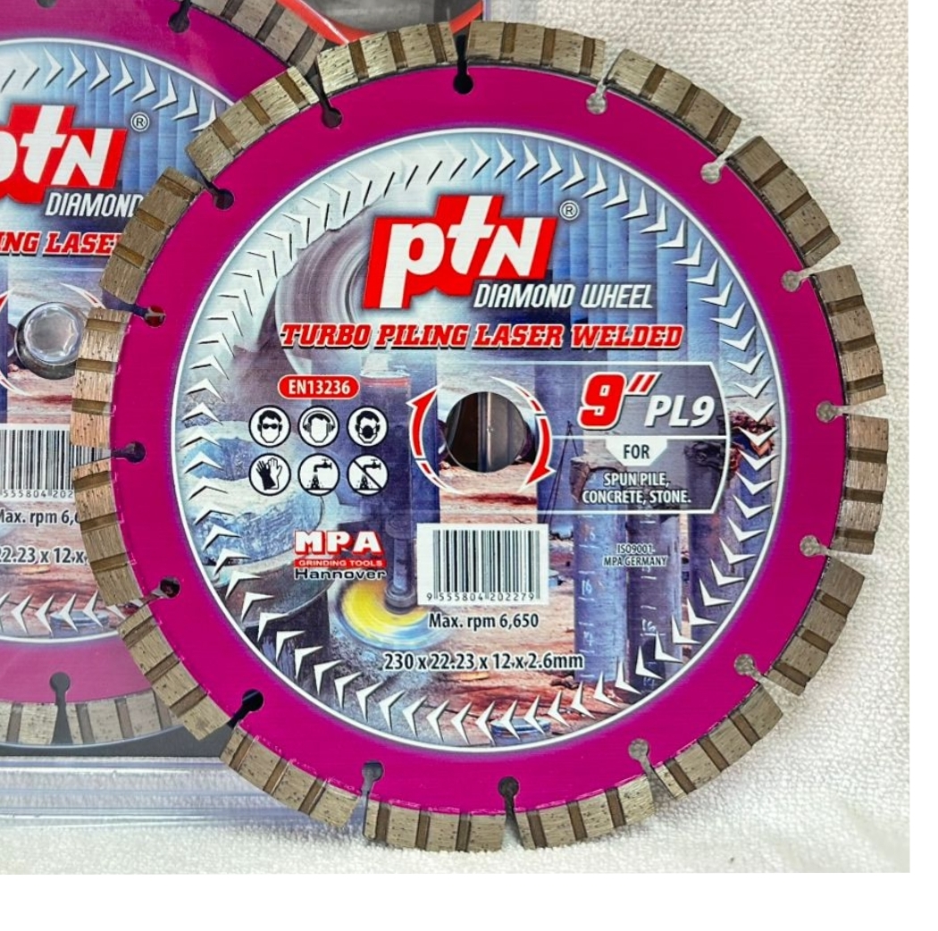 PTN 9 " Diamond Wheel For Cutting Spun Pile, Concrete, Stone Turbo ...
