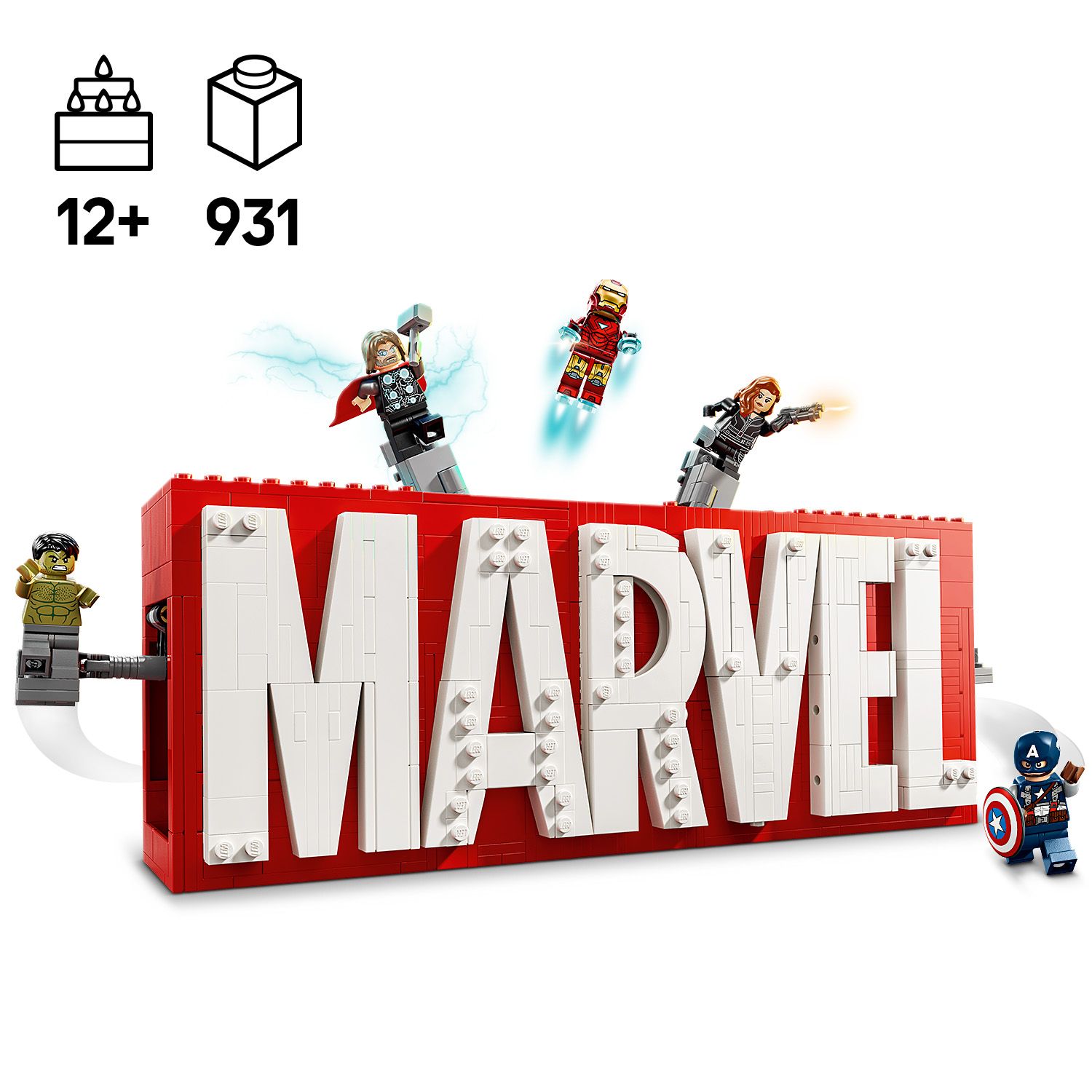 LEGO Super Heroes Marvel 76313 MARVEL Logo & Minifigures (931 Pieces ...