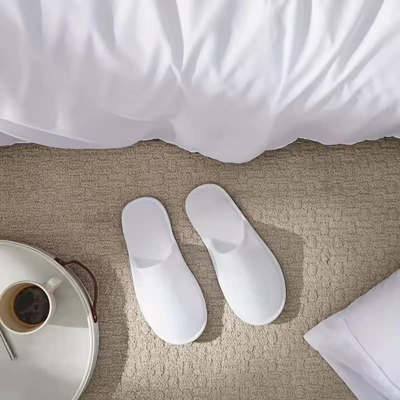 🇲🇾 🔥 5mm 8mm 9mm (Free Size) Disposable Hotel Slippers White Grey Spa ...