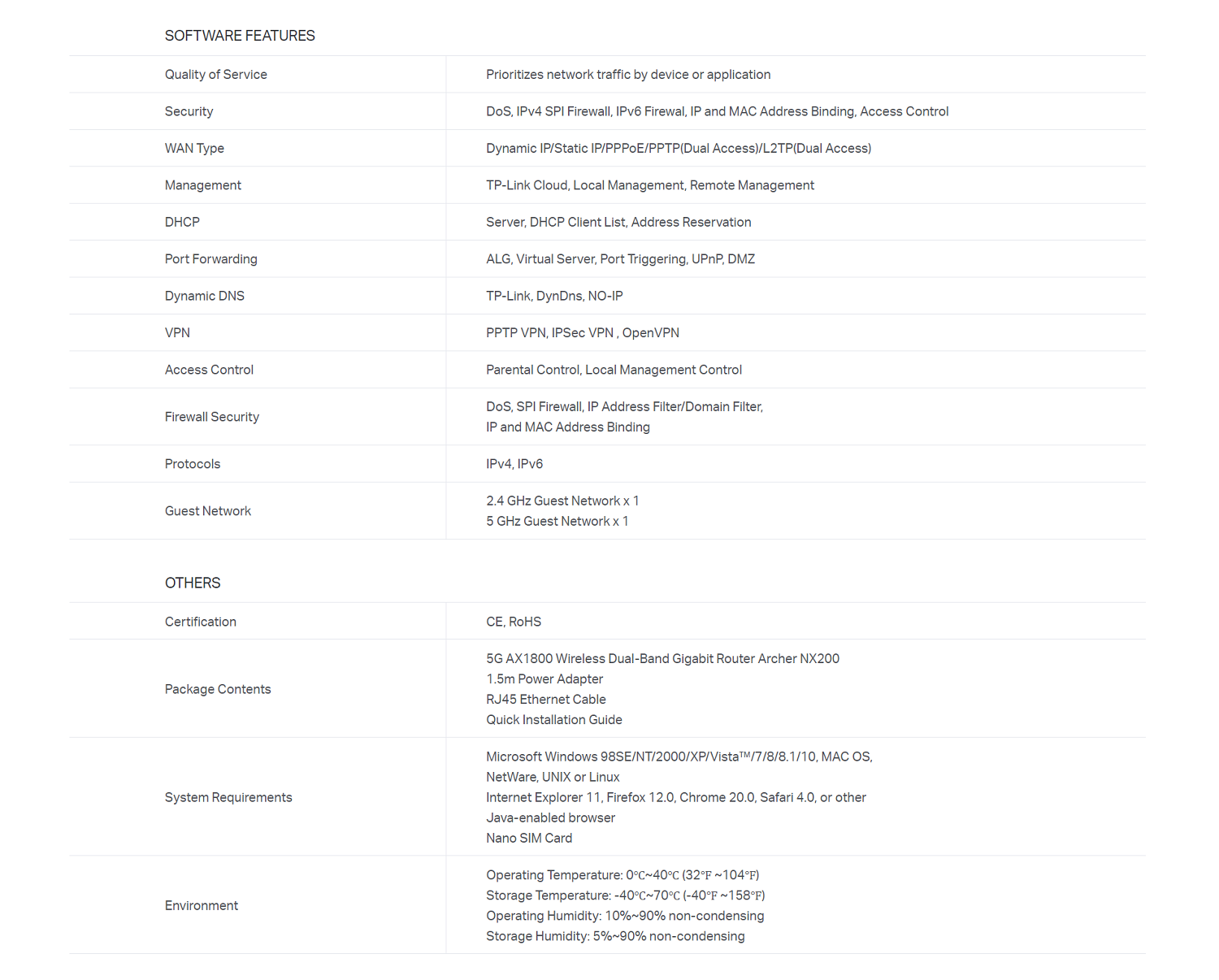 TP-LINK ARCHER NX200 5G AX1800 WIRELESS DUAL-BAND WIFI 6 GIGABIT ROUTER ...