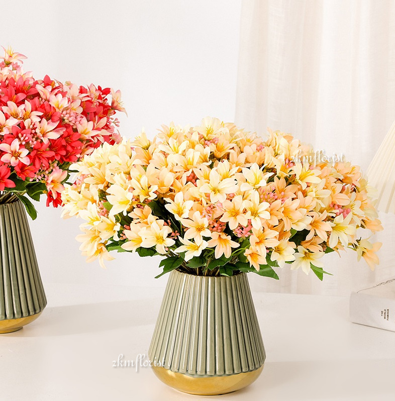 (18FLOWERS) CONCUBINE LILY Artificial Fake Flower Bouquet Living Room ...