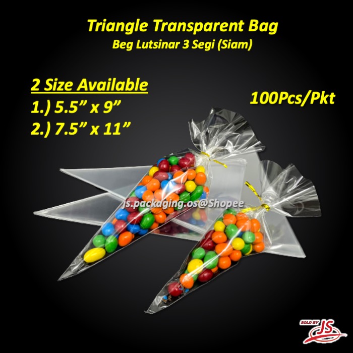IPP 3 Segi Siam Triangle Transparent Bag /Triangle Plastic Bags/Plastic ...