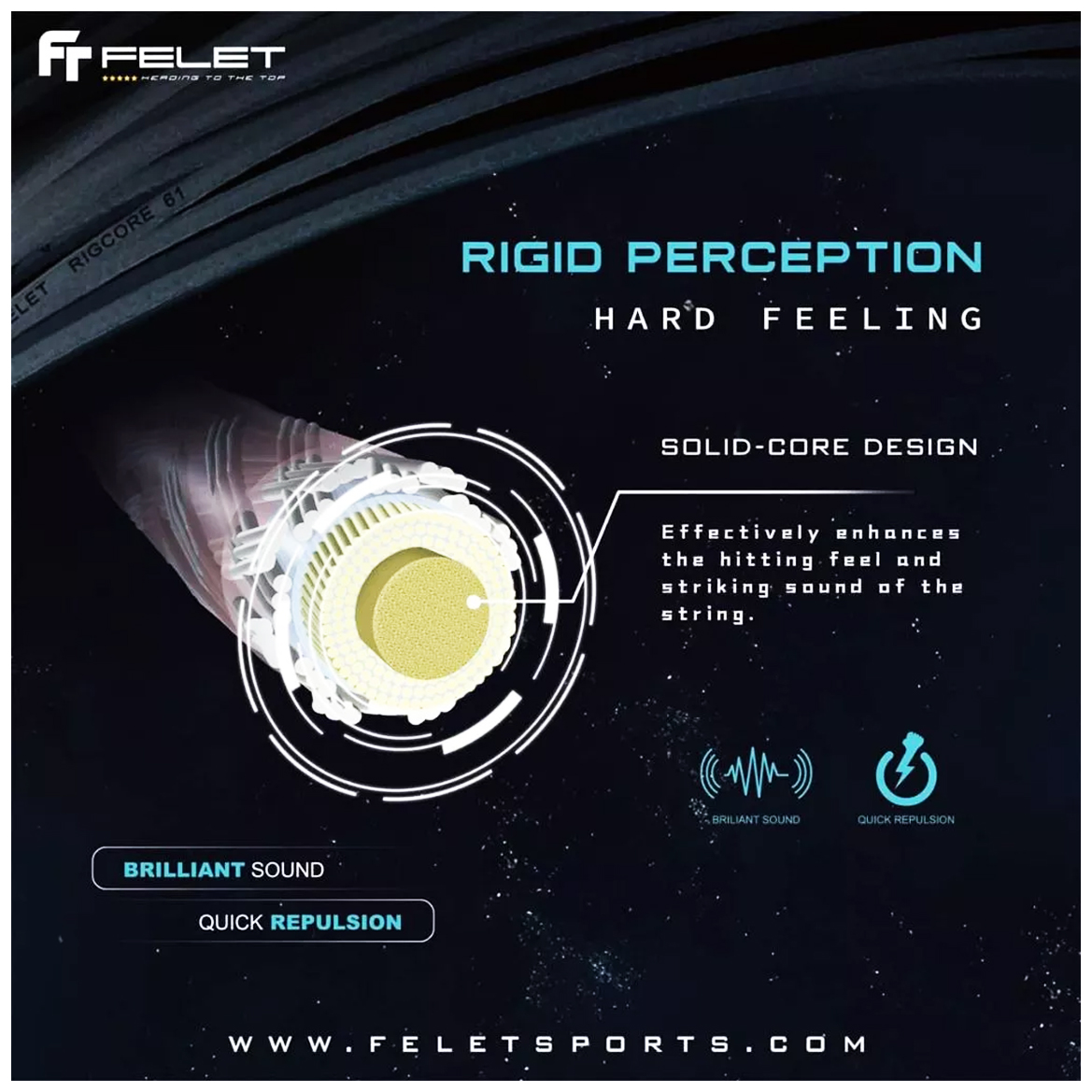 [100% ORIGINAL] FELET Rigcore 61 Badminton String Hard Feeling High ...