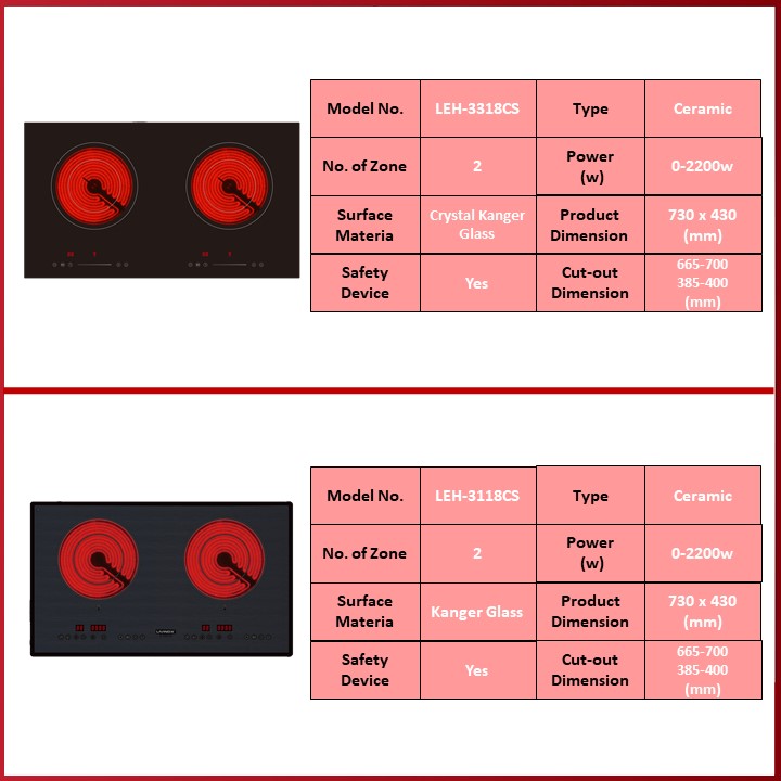 (FREE SHIPPING) Livinox Electric Hob | LEH-3118CS | LEH-4118ICS ...