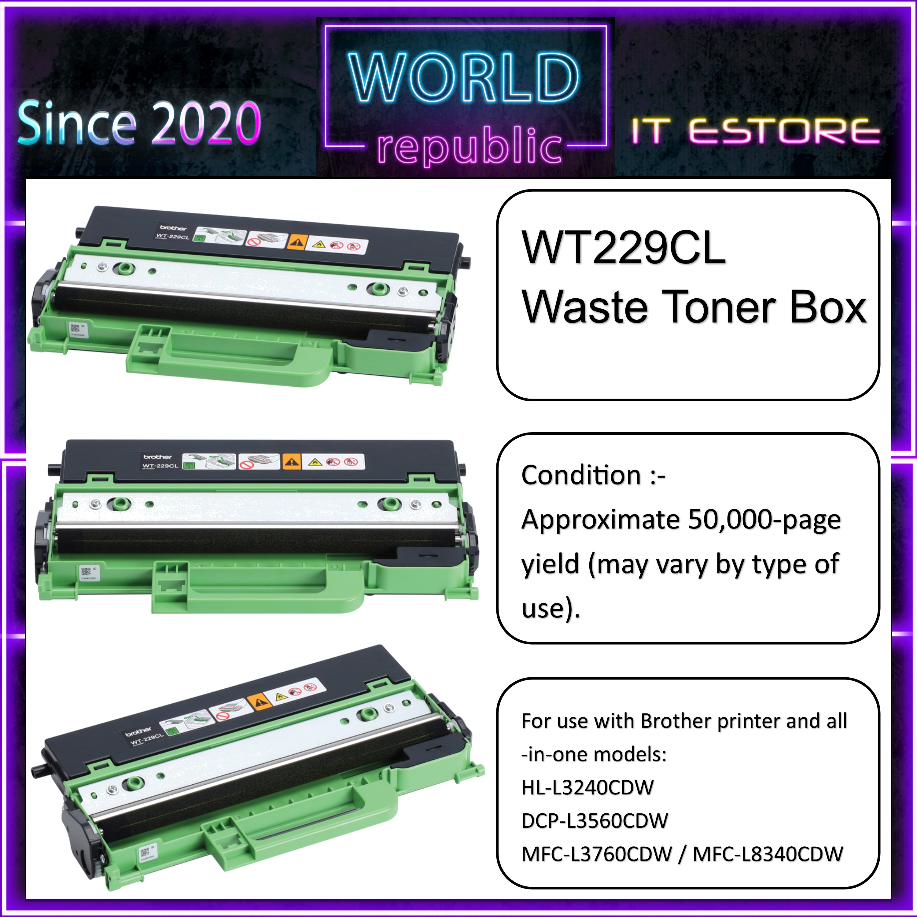 Brother original genuine waste toner box unit - WT223CL WT229CL ...
