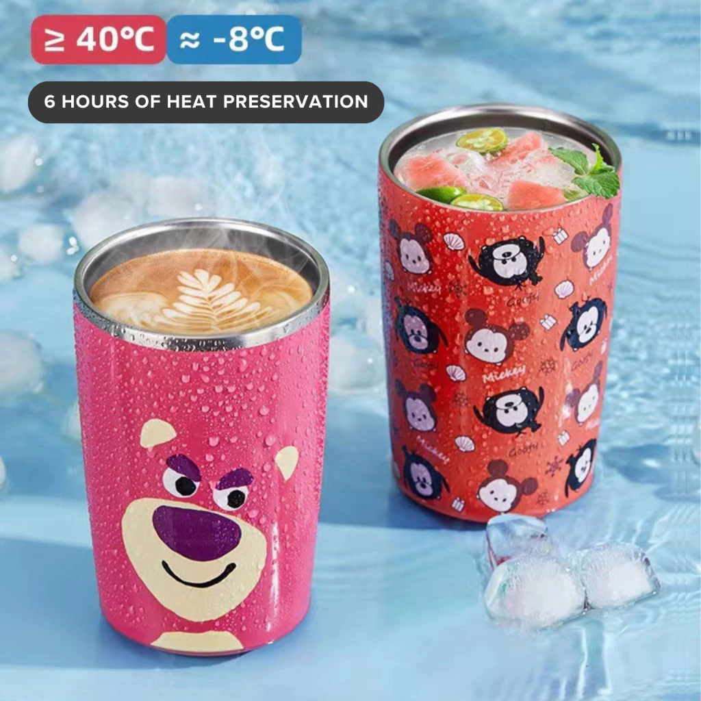 CURO 450ml Cartoon Coffee Cup Cute Stainless Steel Thermal Mug Tahan ...