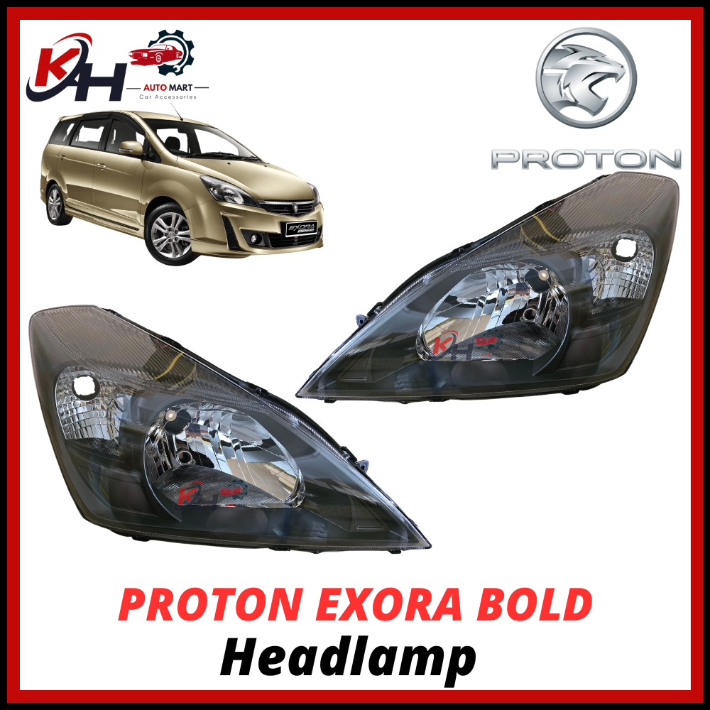 TYC (TAIWAN) PROTON EXORA BOLD Headlamp Black RH LH Car Head Light ...