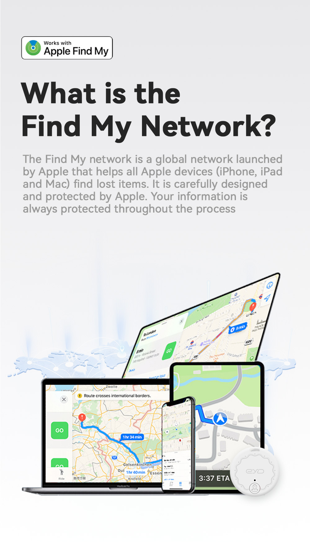 EYD TAG2 Smart Finder Security SmartTrack Link SmartTag Apple Find My ...