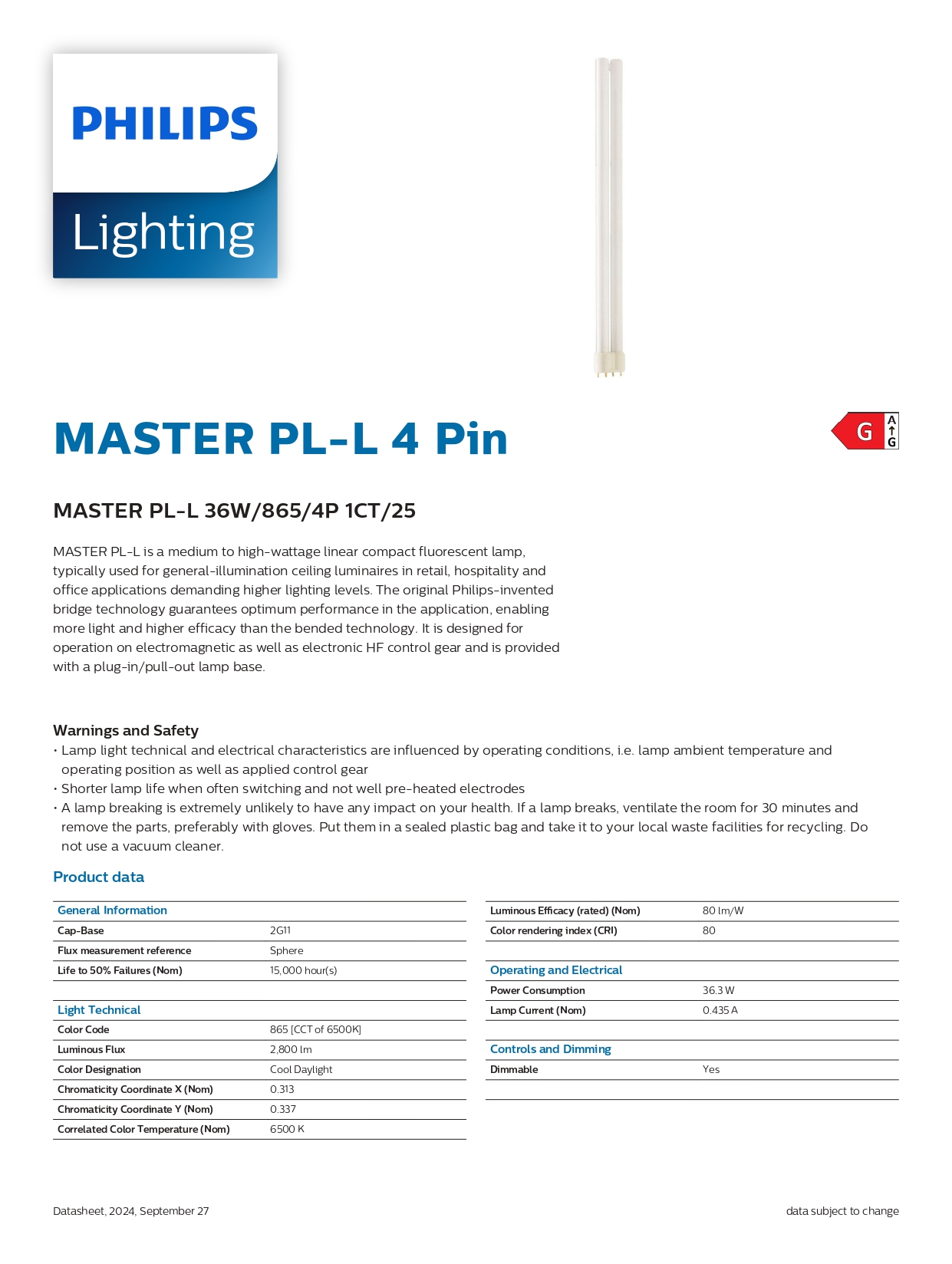 Philips Master PLL/PL-L 4 Pin 2G11 36w 840/865 Bulb | Shopee Malaysia