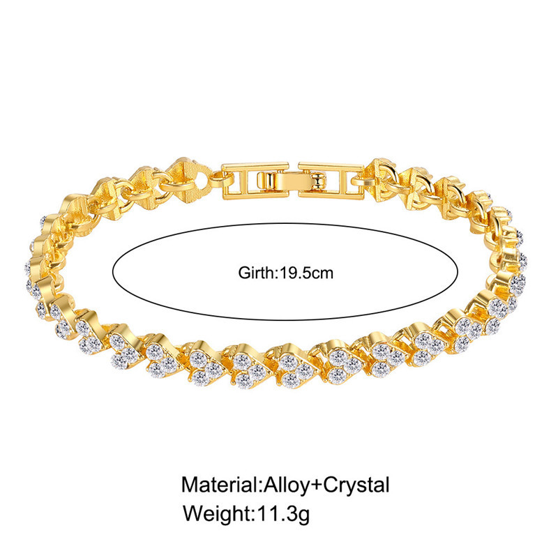 [Msia] Luxury Bracelet Diamond Gelang Tangan Crystal Rose Gold Silver ...
