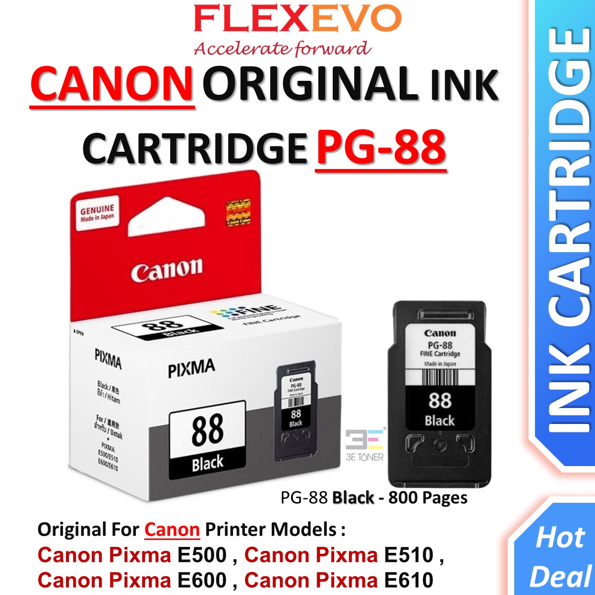 CANON PG-88 CL-98 PG88 CL98 PG 88 CL98 Black Color Tri-Color Ink ...