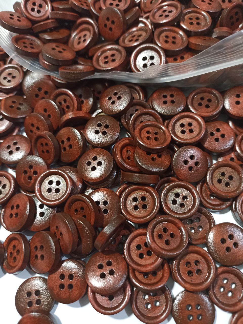 15 MM - Classic Wooden Sewing Button / Butang Kayu / sesuai untuk Kurta ...