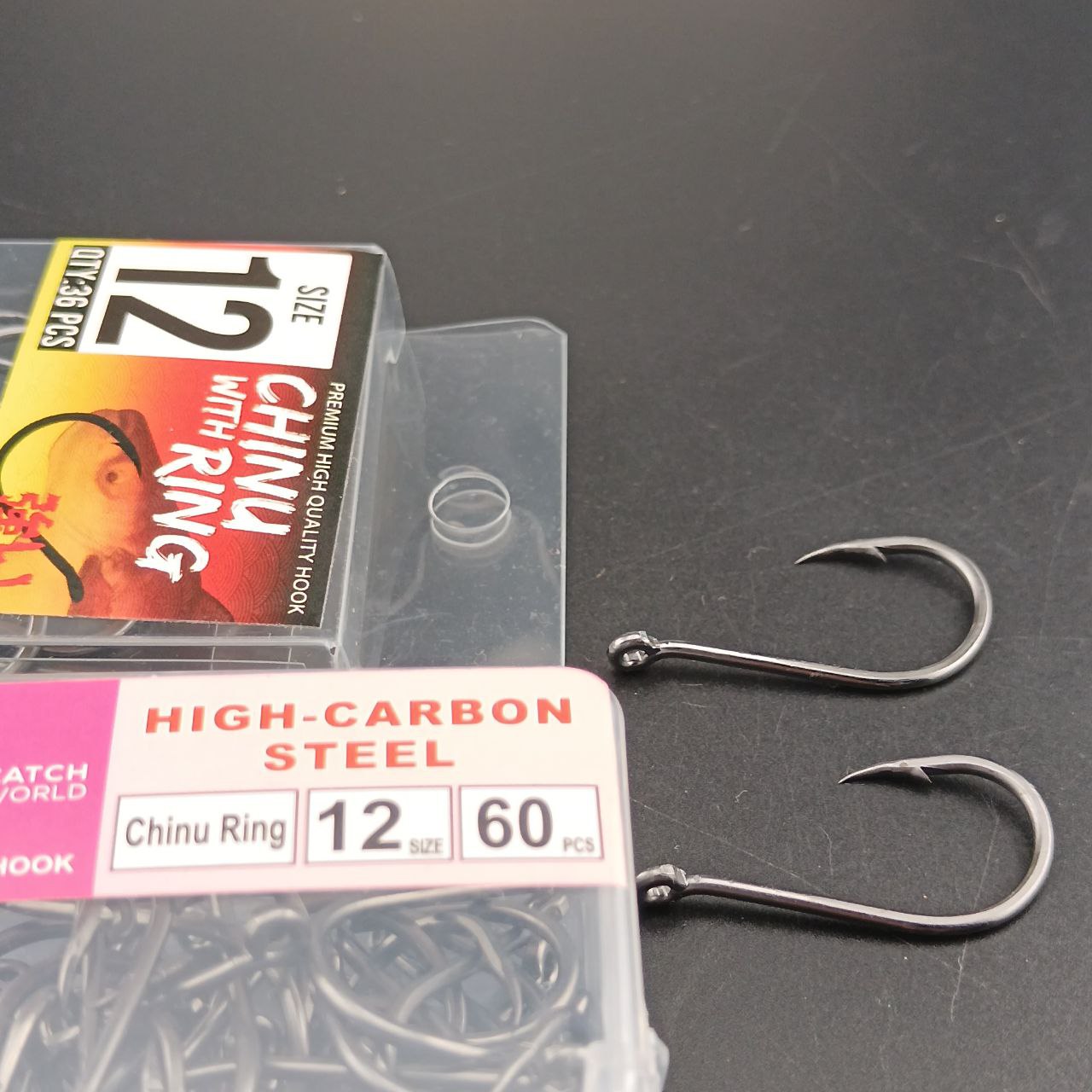 (60pcs/box) CHINU RING High Carbon Steel Fishing Hook BIGFISH / CATCH ...