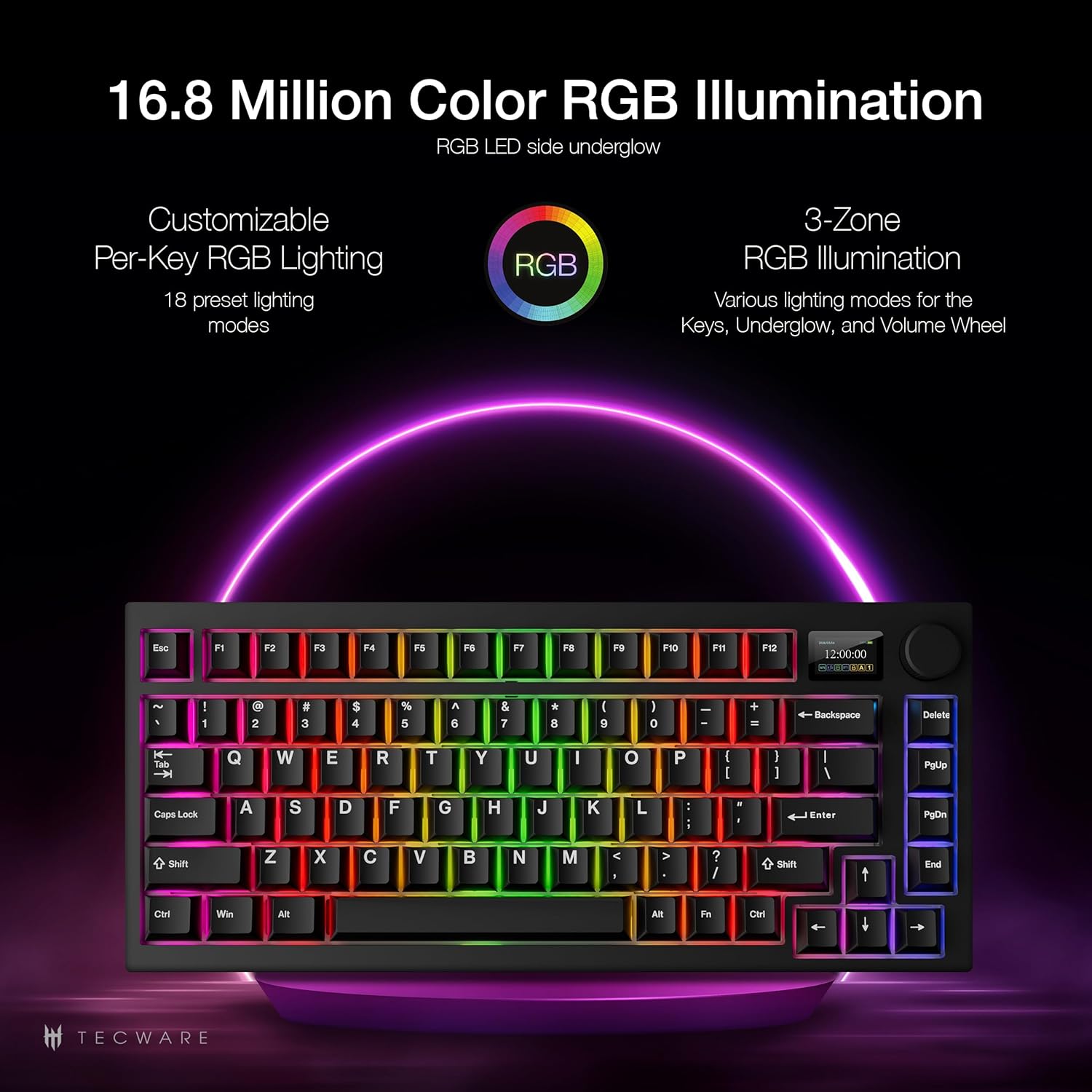 TECWARE Spectre 75% RGB Mechanical Gaming Keyboard with Customizable ...