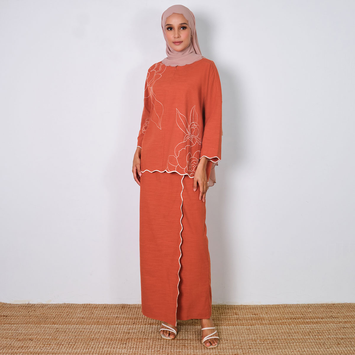 Poplook PREMIUM COTTON Kembang Blouse & Skirt | Shopee Malaysia