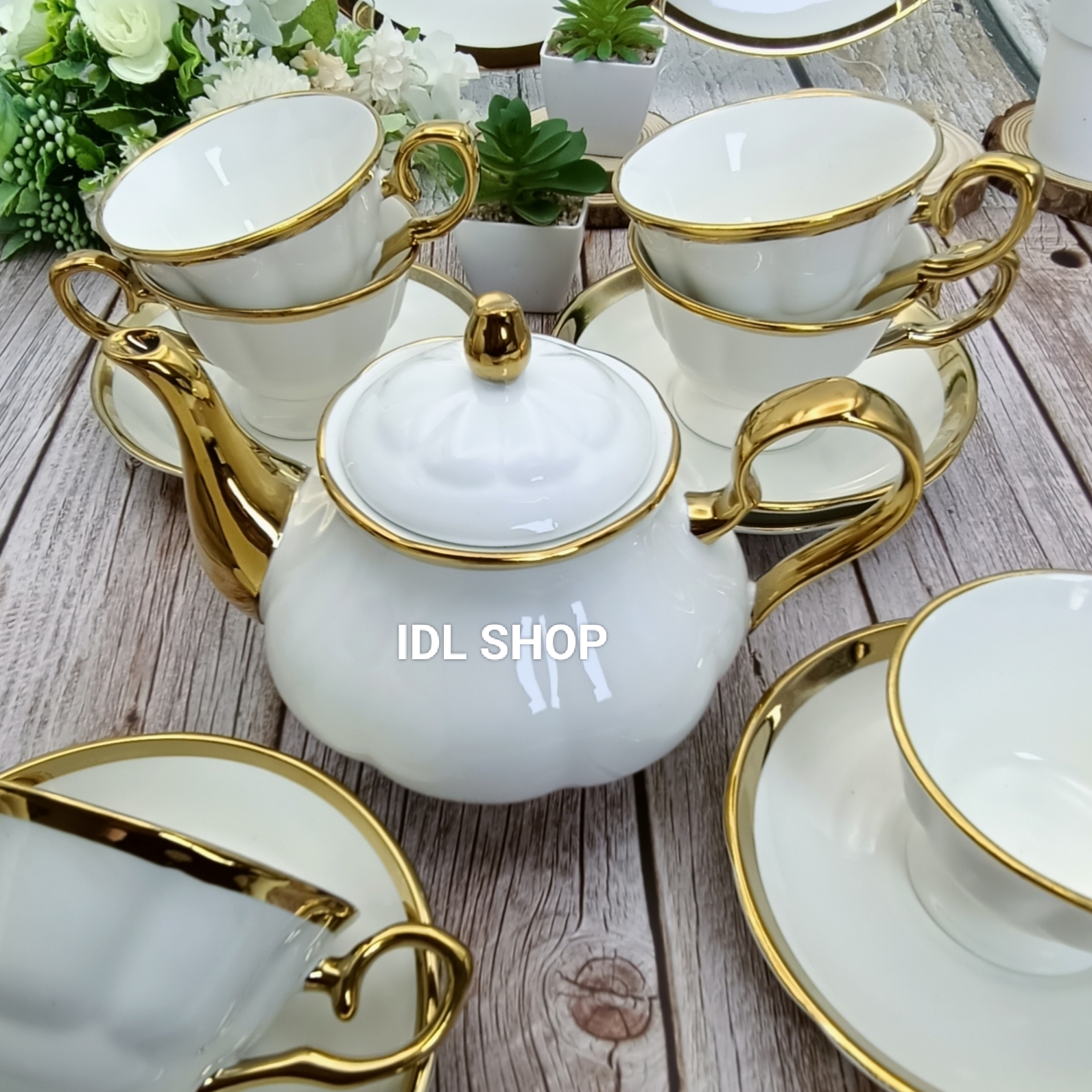 Luxury Porcelain Cup & Saucer Teapot Set Tea Cup Set Mugs Tea Pot ...