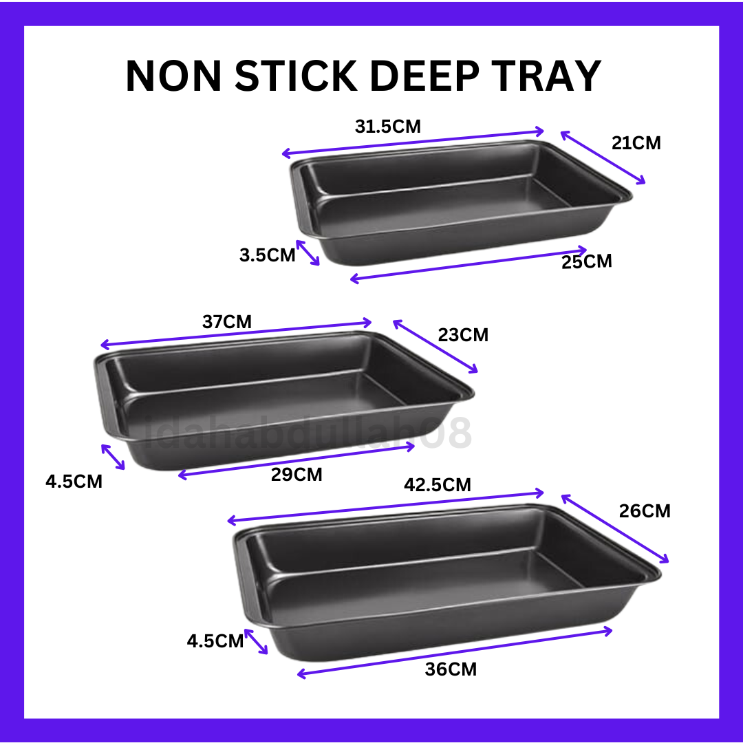 Carbon Steel Non-Stick Deep Square Tray Toaster Oven Tray for Home ...