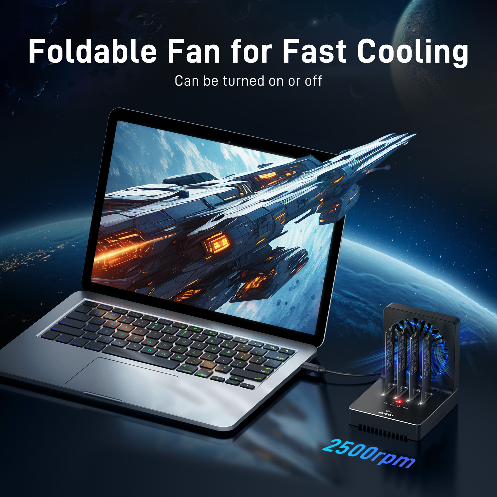 Fideco M248 4 Bay Docking Station for M.2 NVMe SSD, with Support ...
