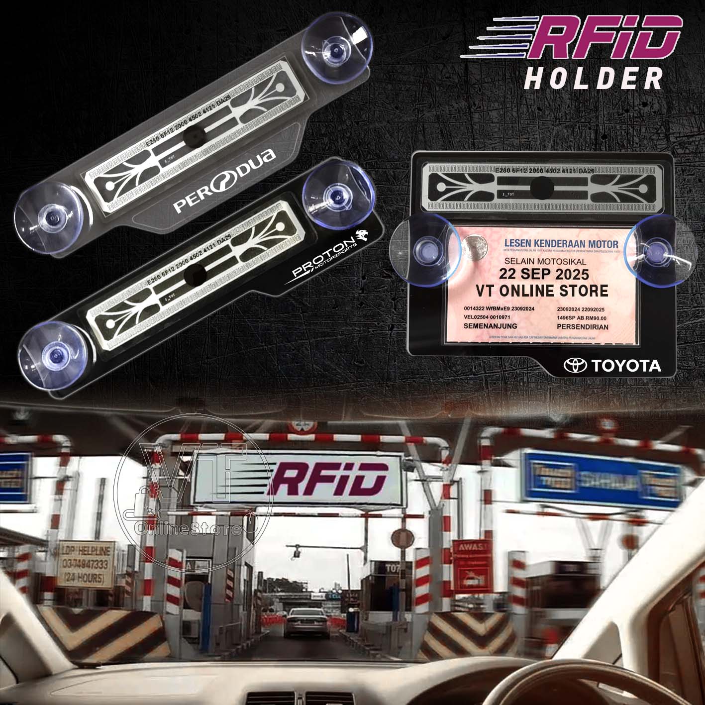 RFID Holder Roadtax Holder 2in1 High Quality TNG Touch N GO 2in1 Holder ...