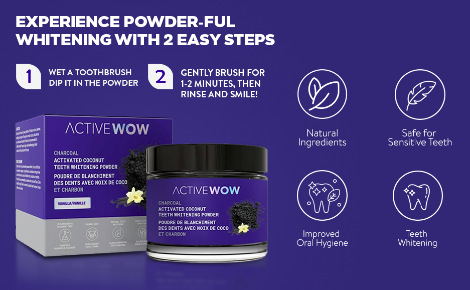 Active Wow Activated Coconut Charcoal Powder, Whitening, Charcoal ...