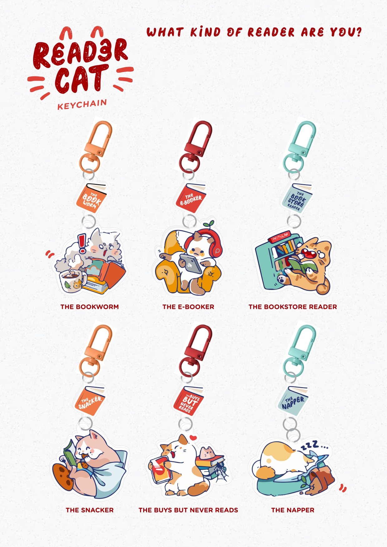 Loka Made Reader Cat Series Keychain | Shopee Malaysia
