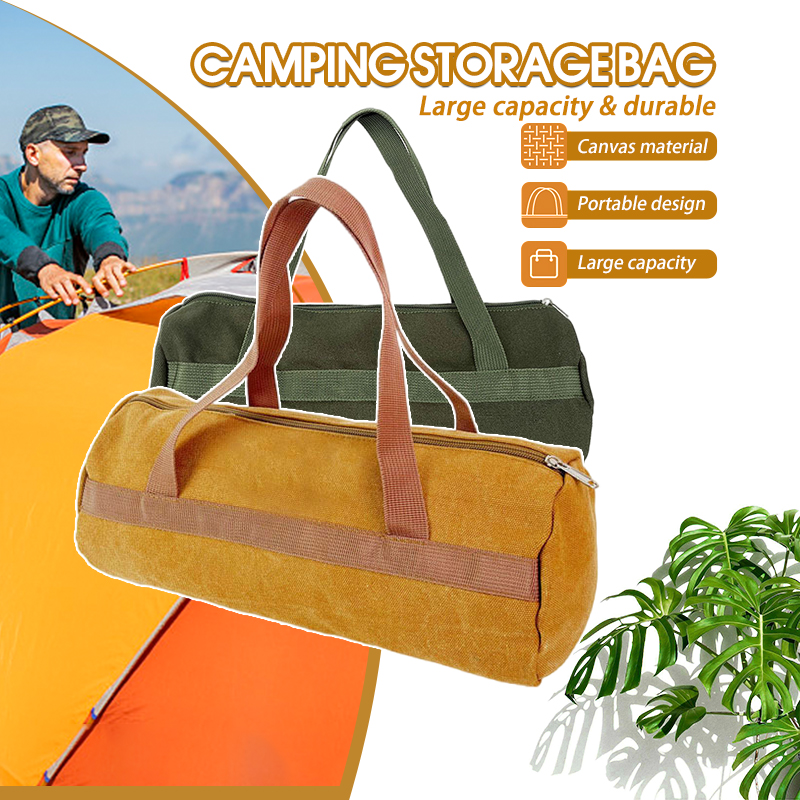 Canvas Camping Storage Tool Bag Portable Tent Pegs Storage Bags ...